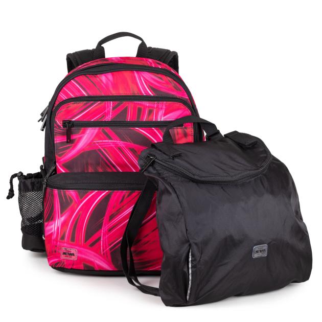 Backpack for grades 2-5 - Pink Lightning SQUARE by JEVA