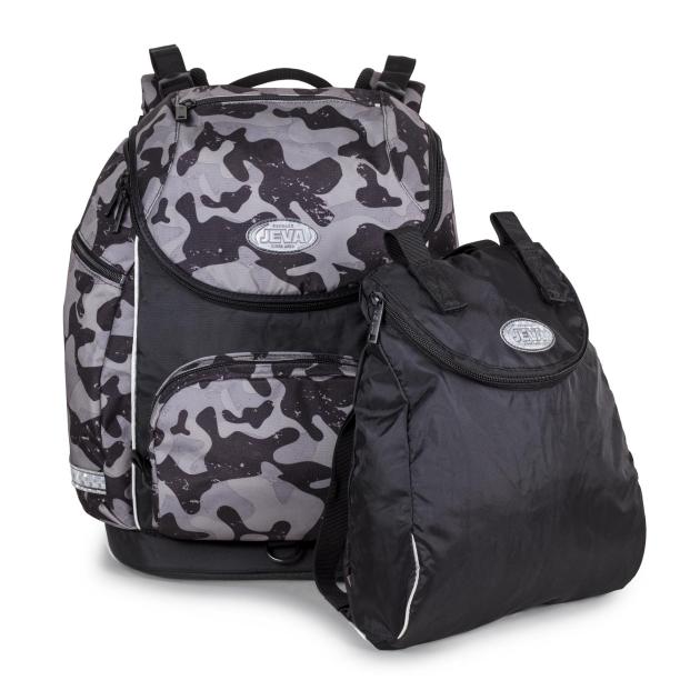 School bag for grades 1-4: Dark Camou U-TURN - adjustable in height